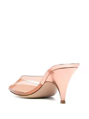 GIANVITO ROSSI Sofia Metallic-finish Mules