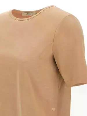 Herno Button Side Slit T-shirt - Neutrals