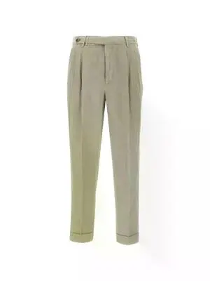 PT TORINO Buttoned Flap-pockets Trousers - Green