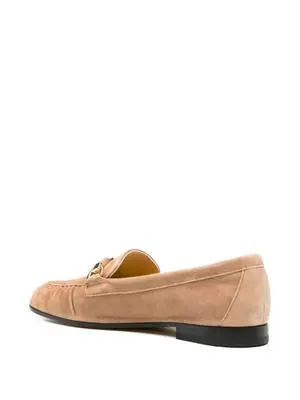 DOUCAL'S Suede Loafers With Gold-tone Hardware - Neutrals