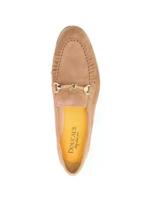 DOUCAL'S Suede Loafers With Gold-tone Hardware - Neutrals