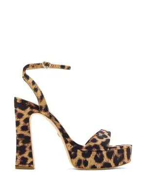 Badgley Mischka Caia Animal-print Platform-heel Sandals - Neutrals