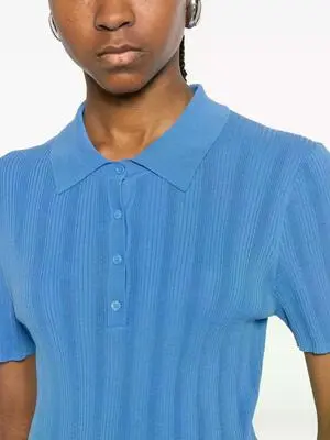 Eric Bompard Ribbed Polo Shirt - Blue