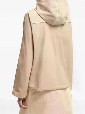 Moncler Logo Patch Hooded Jacket - Neutrals