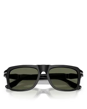 Persol 55mm Rectangular Sunglasses - Black