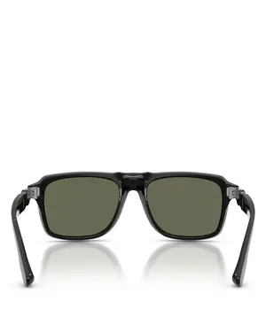 Persol 55mm Rectangular Sunglasses - Black
