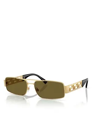 Versace Rectangular Sunglasses, 60mm - Gold