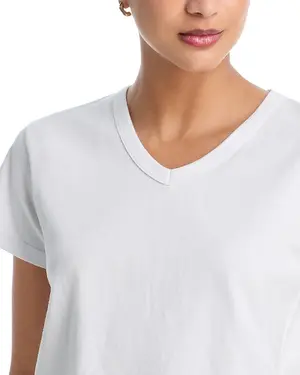 LESET Margo V Neck Tee - White