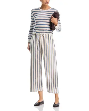 LESET Yoshi Stripe Crop Drawstring Pants