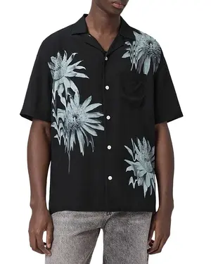 ALLSAINTS Floraze Short Sleeve Shirt - Jet Black