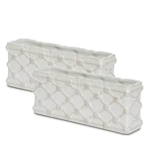 JULISKA Berry & Thread Petite Parterre Garden 8 Planter, Set Of 2 - White