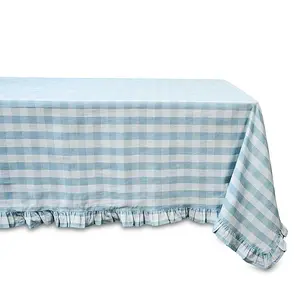 JULISKA Gingham Ruffle Tablecloth, 60 X 120 - Blue