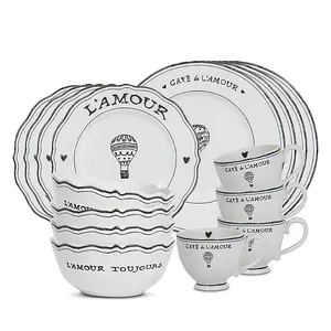 JULISKA L'amour Toujours 16 Piece Dinnerware Set, Service For 4 - White