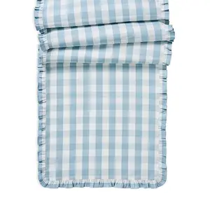 JULISKA Gingham Ruffle Table Runner, 18 X 90 - Blue