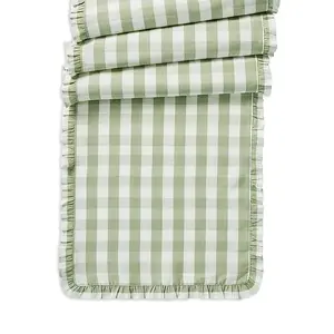 JULISKA Gingham Ruffle Table Runner, 18 X 90 - Green
