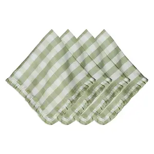 JULISKA Gingham Ruffle Napkins, Set Of 4 - Green