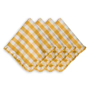 JULISKA Gingham Ruffle Napkins, Set Of 4 - Yellow