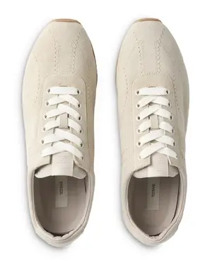 TOTEME Flex Suede Sneakers - Stone