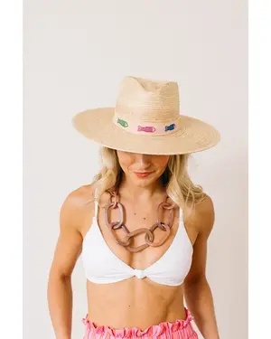 SUNSHINE TIENDA Palm Straw Sun Hat