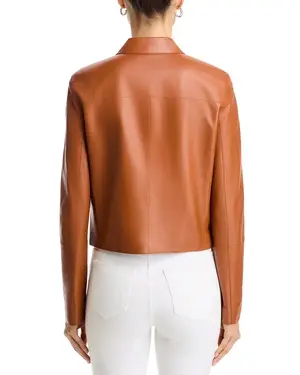 Lafayette 148 New York Zip Front Leather Jacket