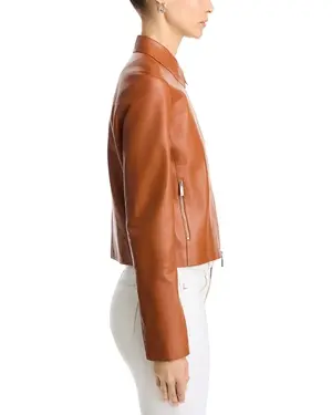 Lafayette 148 New York Zip Front Leather Jacket
