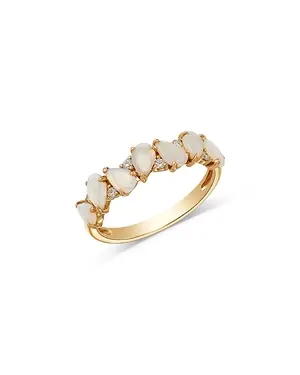 Bloomingdale'S Opal & Diamond Band Ring In 14k Yellow - Gold