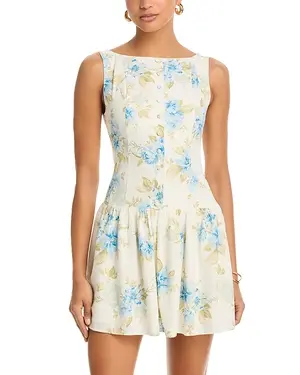 Moon River Floral Minidress - Ivory Multi