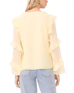 1.State Long Sleeve Ruffle Top