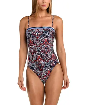 SUNSHINE 79 Americana Paisley Bandeau One Piece - Multi
