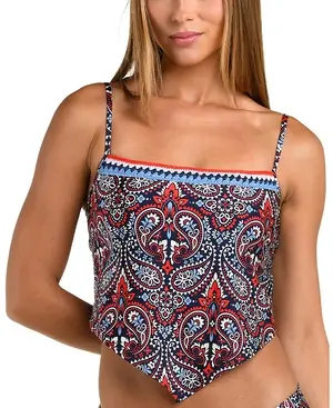 SUNSHINE 79 Americana Paisley Sweetheart Midkini Top - Multi