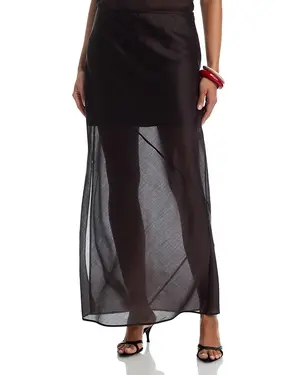 Helmut Lang Sheer Maxi Skirt - Bistre