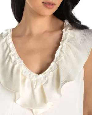 LIVERPOOL Ruffled Sleeveless Top