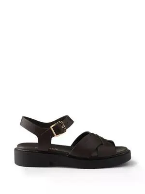 Prada Leather Sandals - Brown