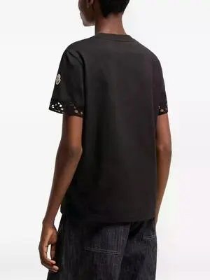 Moncler Lace-trimmed T-shirt - Black