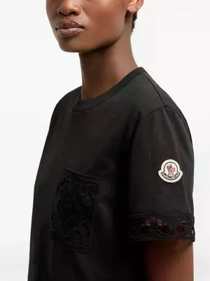Moncler Lace-trimmed T-shirt - Black