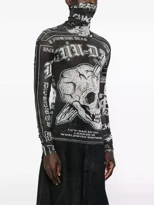 LỰU ĐẠN Skull-print T-shirt