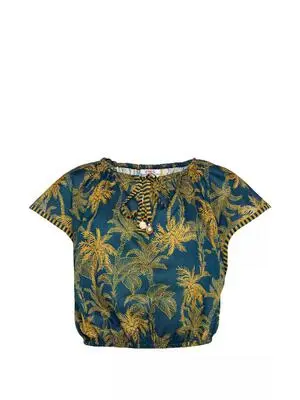 ERES Palm-tree Print Top - Blue