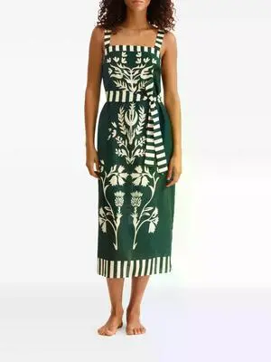 ERES Lakshya Floral-print Striped Midi Dress