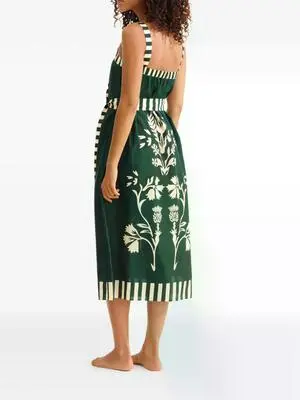 ERES Lakshya Floral-print Striped Midi Dress
