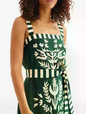 ERES Lakshya Floral-print Striped Midi Dress