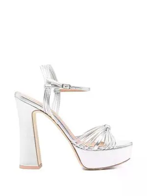 MALONE SOULIERS Knotted Strappy Platform Sandals - Silver