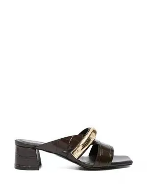 DONNARÌ Croc-effect Strap Sandals