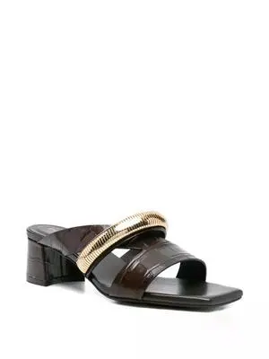 DONNARÌ Croc-effect Strap Sandals