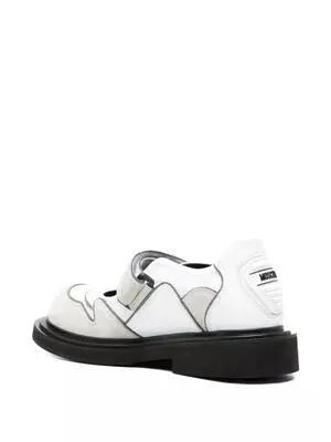 Moschino Panelled Leather Ballet Flats