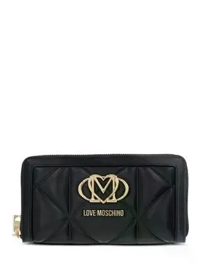 Moschino Quilted Logo-detail Wallet - Black