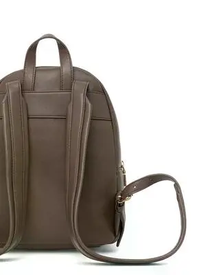 Moschino Quilted Logo-plaque Backpack - Brown