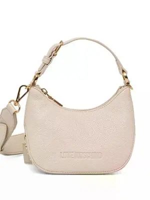 Moschino Embossed-logo Shoulder Bag - Neutrals