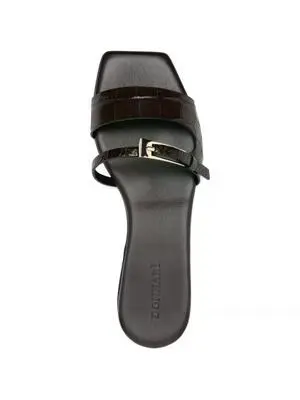 DONNARÌ Leather Sandals With Buckle Detail