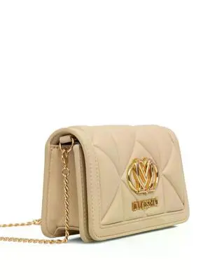 Moschino Quilted Mini Bag With Chain Strap - Neutrals