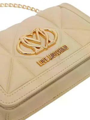 Moschino Quilted Mini Bag With Chain Strap - Neutrals